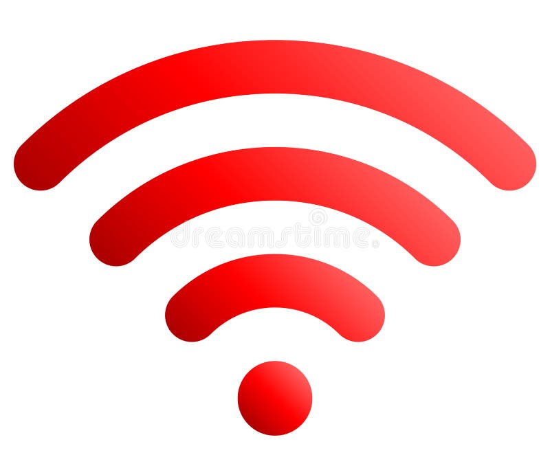 Wifi Symbol Icon - Red Simple Rounded Gradient, Isolated - Vector Stock Vector - Illustration of ...