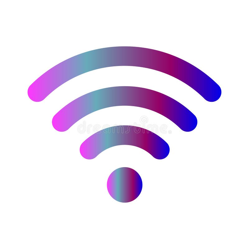 Wifi Symbol Icon, Wireless - Colorful Isolated on White Background ...