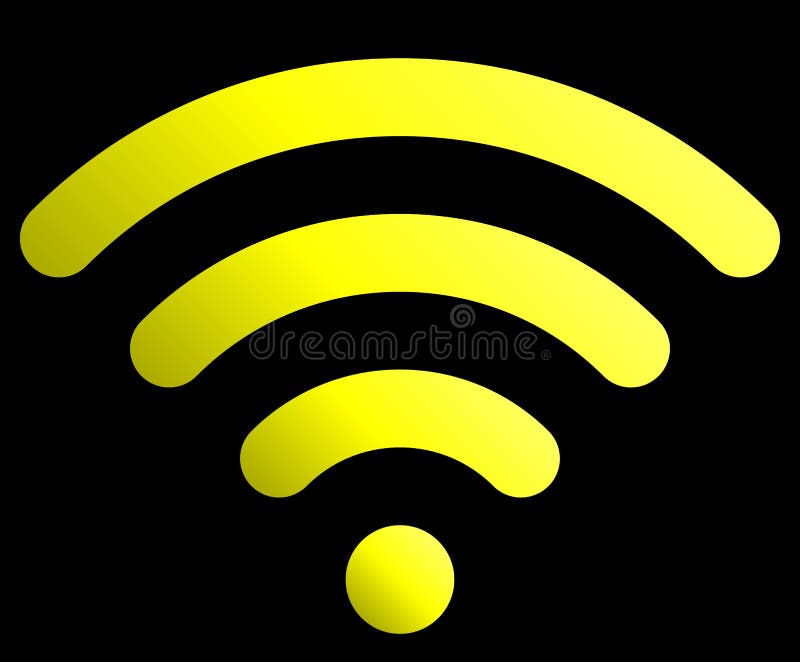 Wifi Symbol Icon - Yellow Simple Rounded Gradient, Isolated - Vector ...