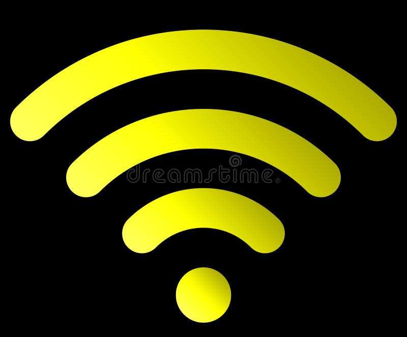 Wifi Symbol Icon - Yellow Simple Rounded Gradient, Isolated - Vector ...