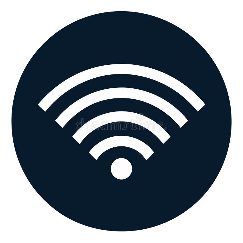 Wifi Symbol on a Round Navy Blue Background Stock Illustration ...