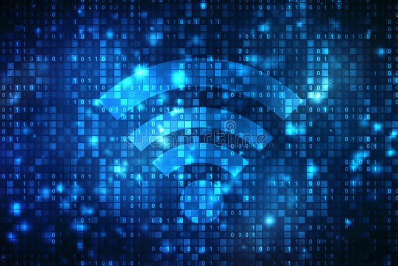 Wifi Symbol in Technology Background, Internet Communication Concept ...
