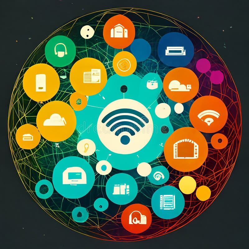 Wifi Symbol for Telecommunication, Network Infrastructure and Internet ...