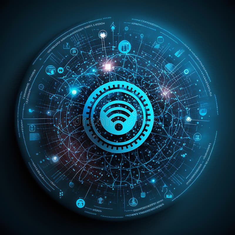 Wifi Symbol for Telecommunication, Network Infrastructure and Internet ...