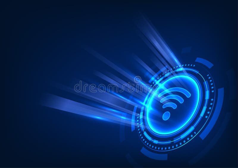 Wifi Technology Background Inside High Tech Digital Circle Wi-Fi ...