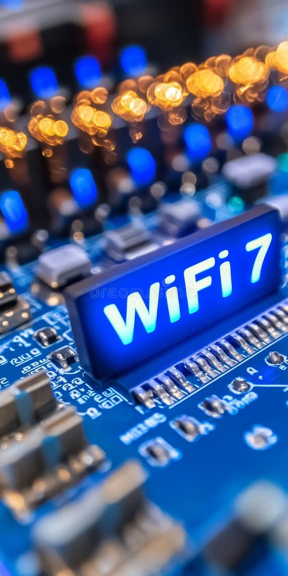WiFi 7 Technology on Circuit Board Highlighting the Future of Wireless ...