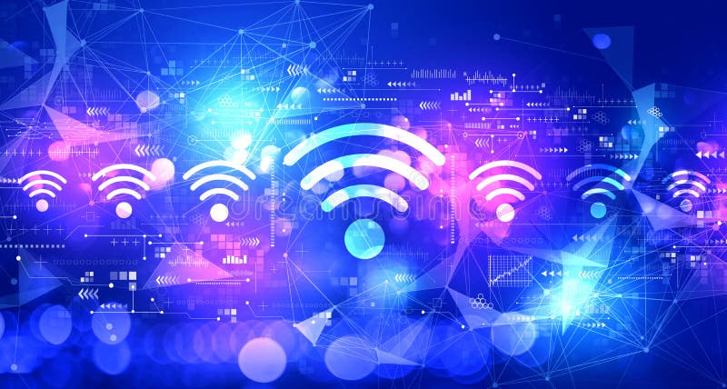 Wifi Theme with Technology Light Background Stock Photo - Image of blue ...