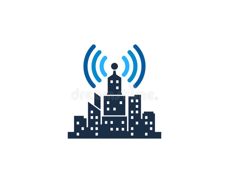 Wifi Town Icon Logo Design Element Stock Vector - Illustration of ...