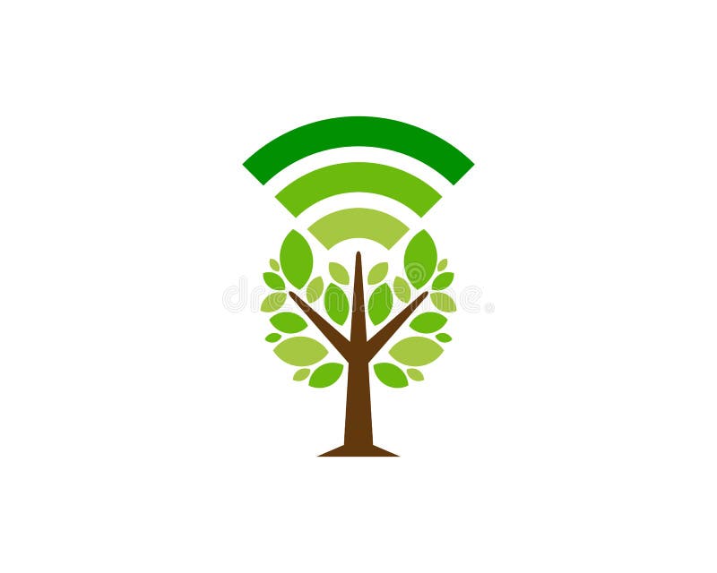 Wifi Tree Logo Icon Design stock vector. Illustration of green - 127951804