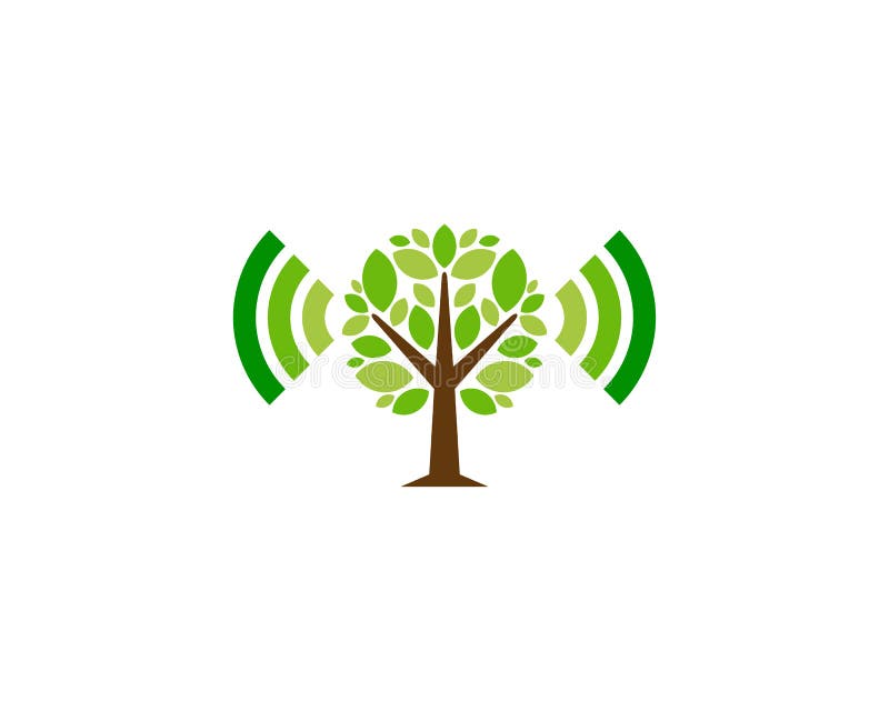 Wifi Tree Logo Icon Design stock vector. Illustration of logo - 127951809