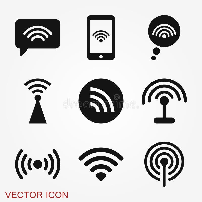 Wifi Vector Icon. Computer and Network Connections Symbol Isolated on ...
