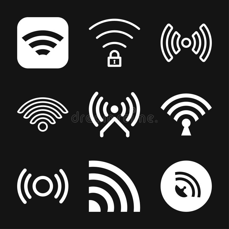 Wifi Vector Icon. Computer and Network Connections Symbol Isolated on ...