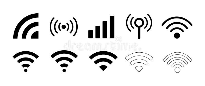 Wifi Vector Icon Set, Wireless Internet Connect Symbol for Smart Phone ...