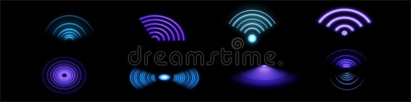Wifi Wave Light Effect. Radar Sensor, Beep Technology, Digital Sign ...