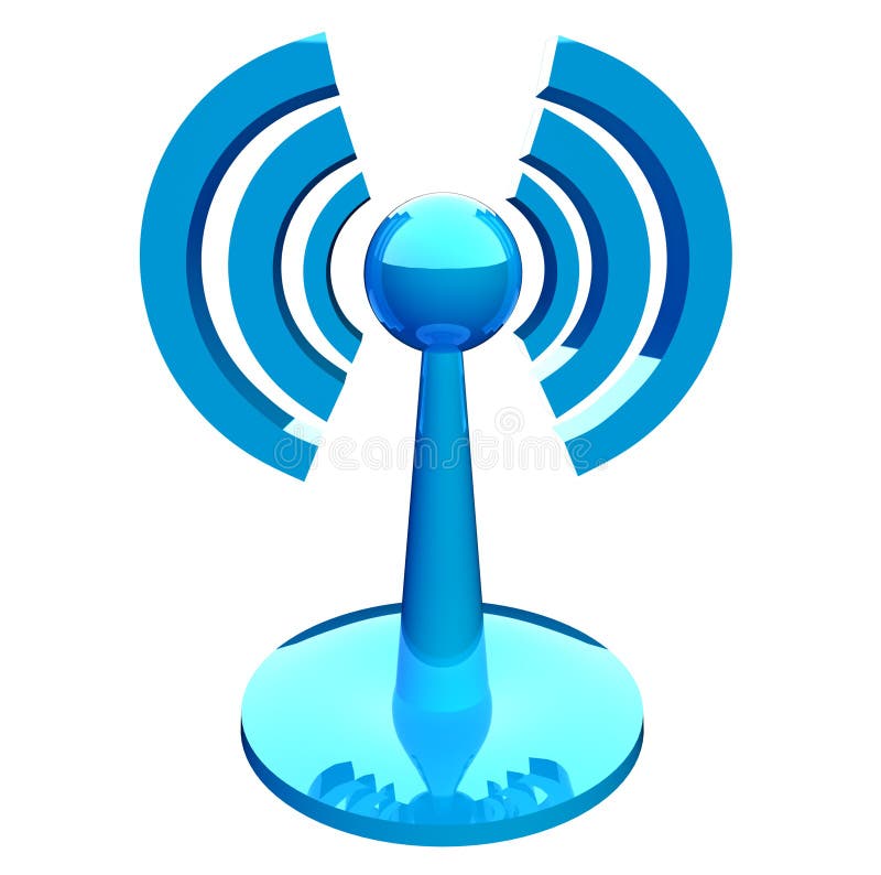 Wifi (wireless) Blue Modern Icon Stock Illustration - Illustration of ...