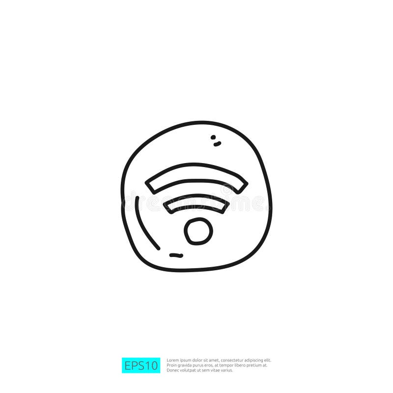 Wifi Wireless Hotspot Symbol Doodle Icon Stock Vector - Illustration of ...