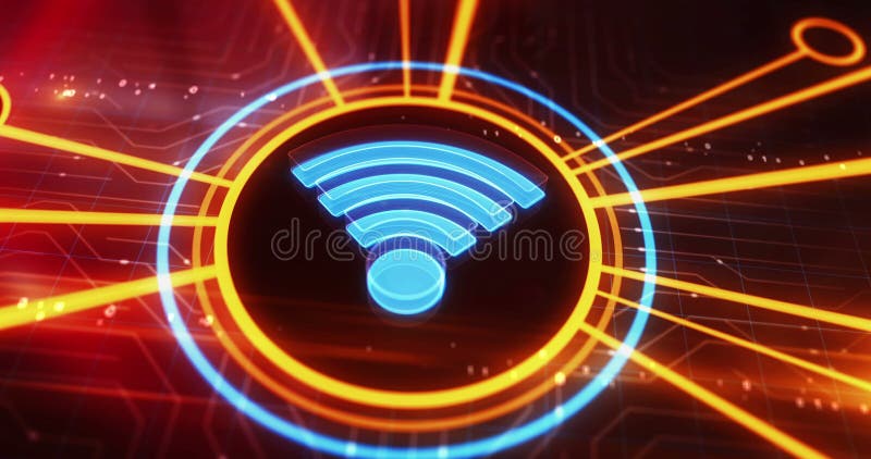 WiFi Wireless Mobile Connection Symbol 3d Digital Concept Stock Video ...