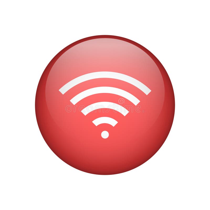 Wifi Wireless Network Signal Button Icon for Apps. Vector Stock Vector ...