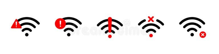 Wifi and Wireless Problem Icon. Internet Connection Problem Icons Stock ...