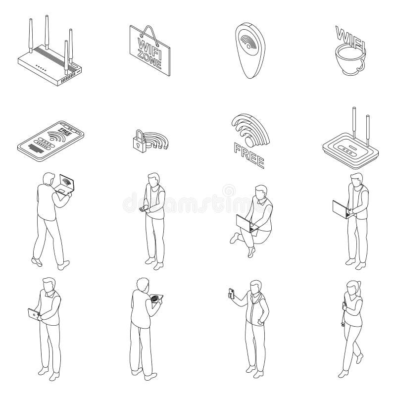 Wifi Isometric Icons Stock Illustrations – 806 Wifi Isometric Icons ...