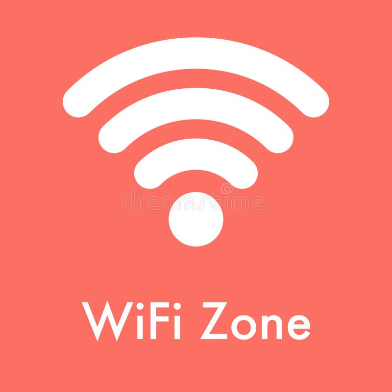 Wifi Zone Symbol on Nice Coral Background Stock Vector - Illustration ...