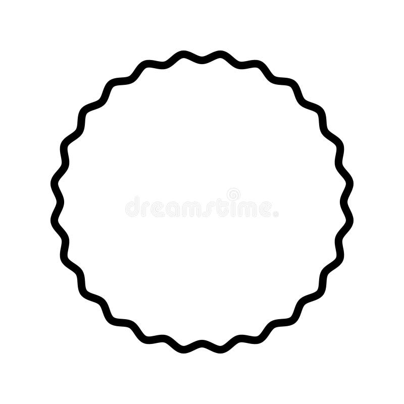 Wiggly Circle Frame. Round Shape with Curvy Borders Stock Illustration ...