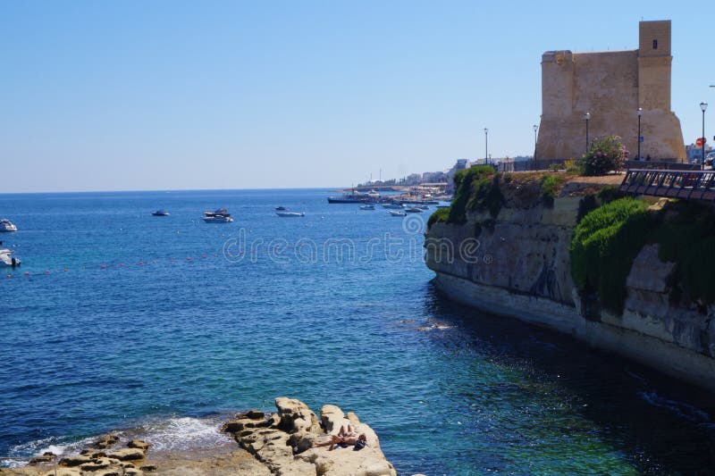 Torre Wignacourt, St Paul S Bay, Isla De Malta Stock Image - Image of ...