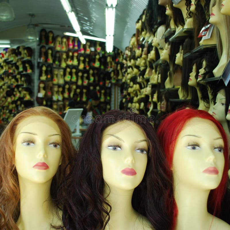 Wigs stock photo. Image of shop, three, detail, market - 32090498