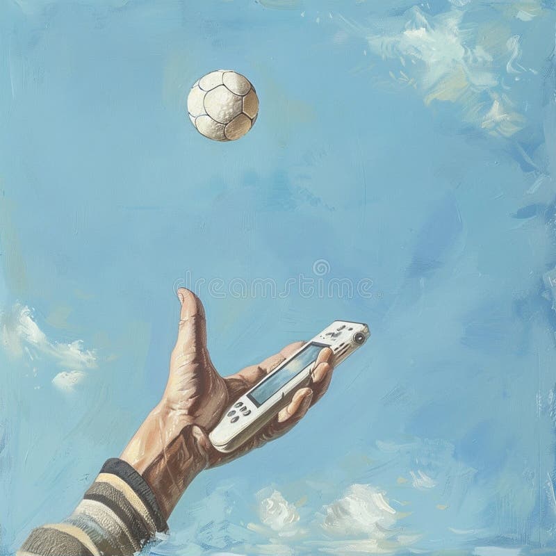 Wii Remote in Hand, Expertly Catching a Bouncing Ball Stock Image ...