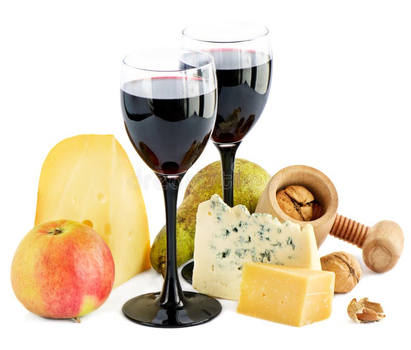 Wijn, kaas en appel stock afbeelding. Image of ingrediënt - 17964817