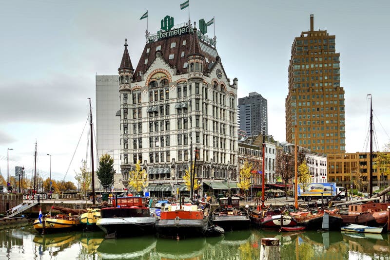 Wijnhaven harbor editorial photography. Image of boat - 90170747