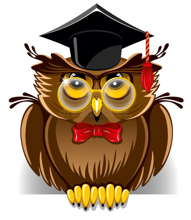 Wijze uil vector illustratie. Illustration of wetenschap - 26255358