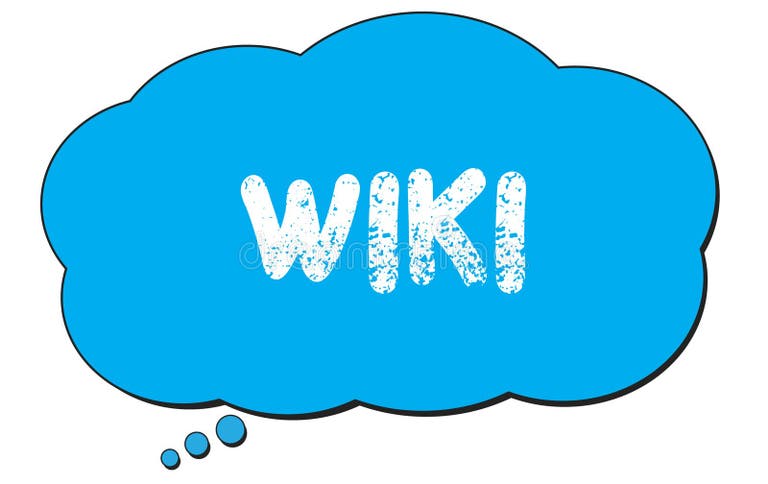 WIKI Text Written on a Blue Thought Bubble Stock Illustration ...