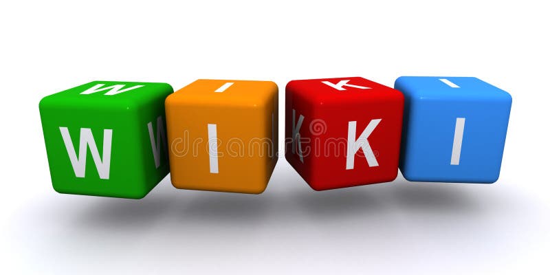 Wiki word block on white stock illustration. Illustration of game ...