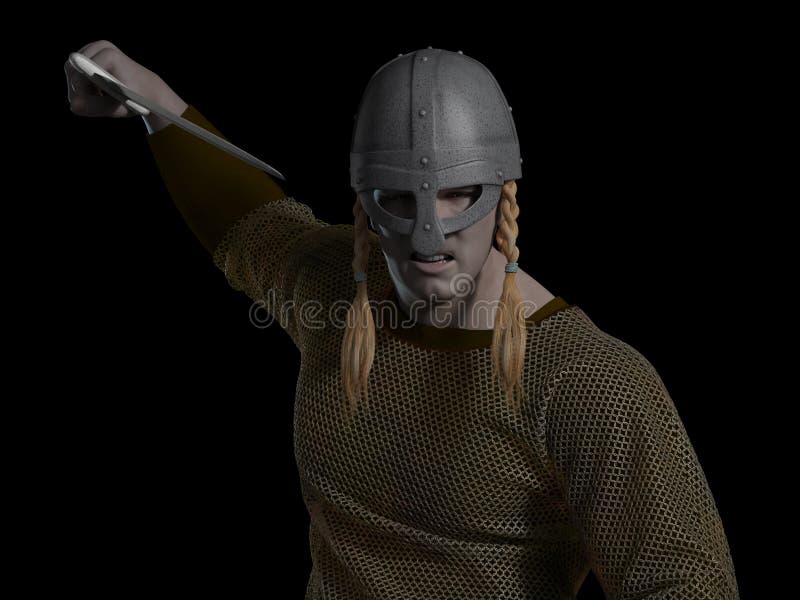 Wikinger-Krieger Im Abschluss Oben Stock Abbildung - Illustration von ...