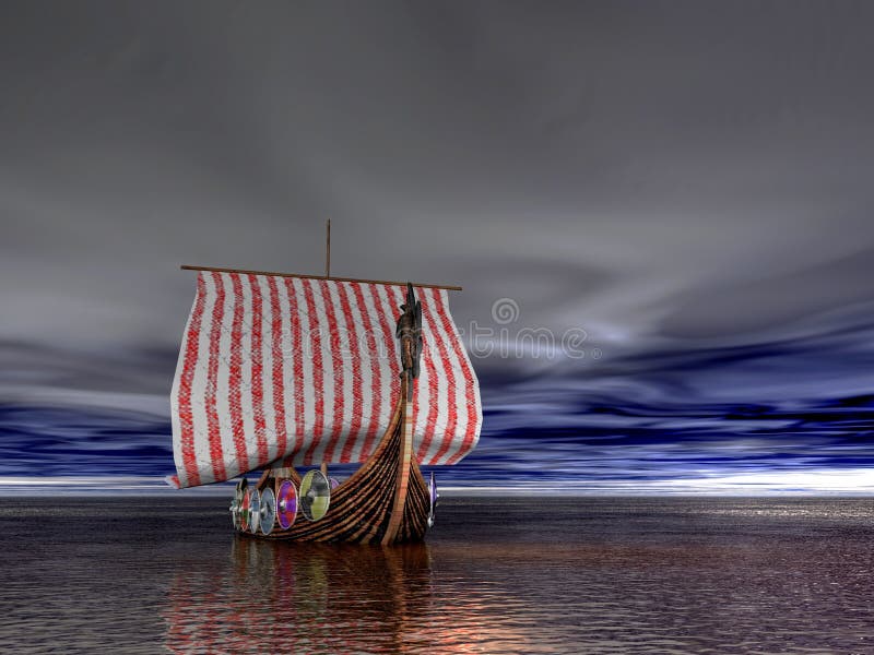 Wikinger-Lieferung stock abbildung. Illustration von segel - 8222518