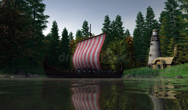 Wikinger-Boot 2 stock abbildung. Illustration von wasser - 7903947