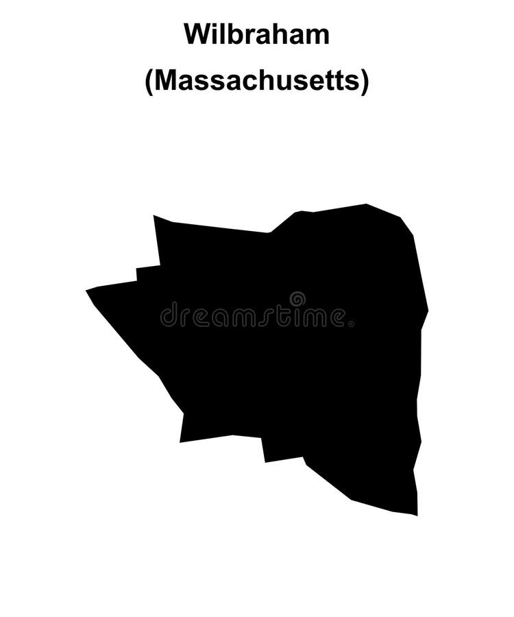 Wilbraham outline map stock vector. Illustration of contour - 357335659