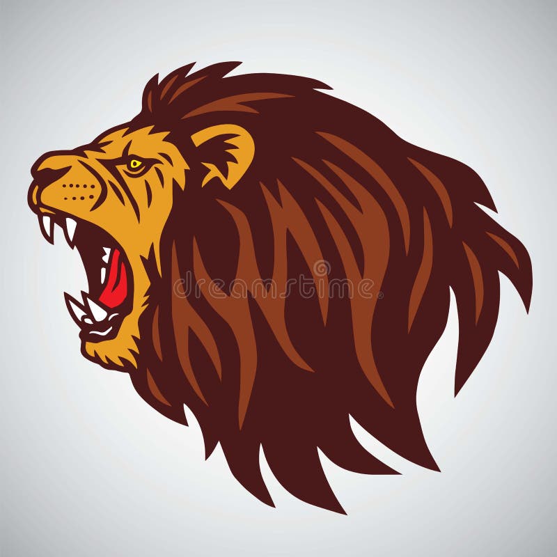 Angry Lion Head Mascot Logo Stock Vector - Illustration of danger ...