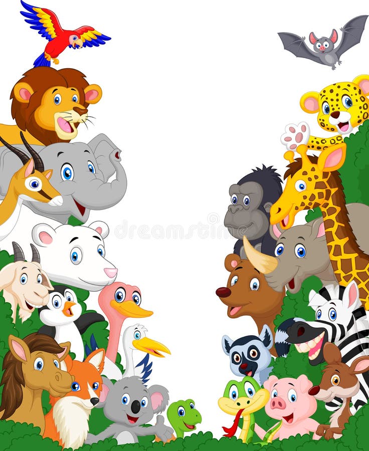 Wild Animal Cartoon Background Stock Vector - Illustration of leopard ...