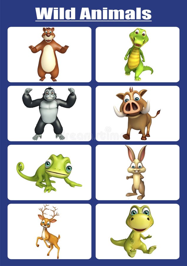 Wild animal chart stock illustration. Illustration of funny - 70009183