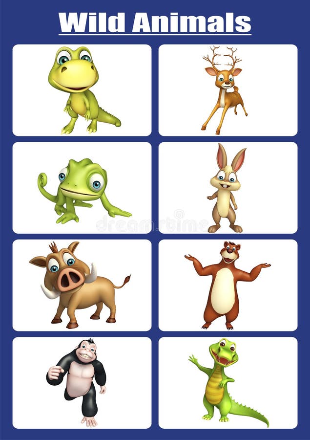 Wild animal chart stock illustration. Illustration of safari - 70009392