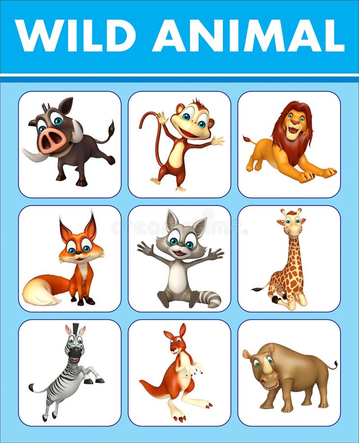 Wild animal chart stock illustration. Illustration of kangaroo - 70015589