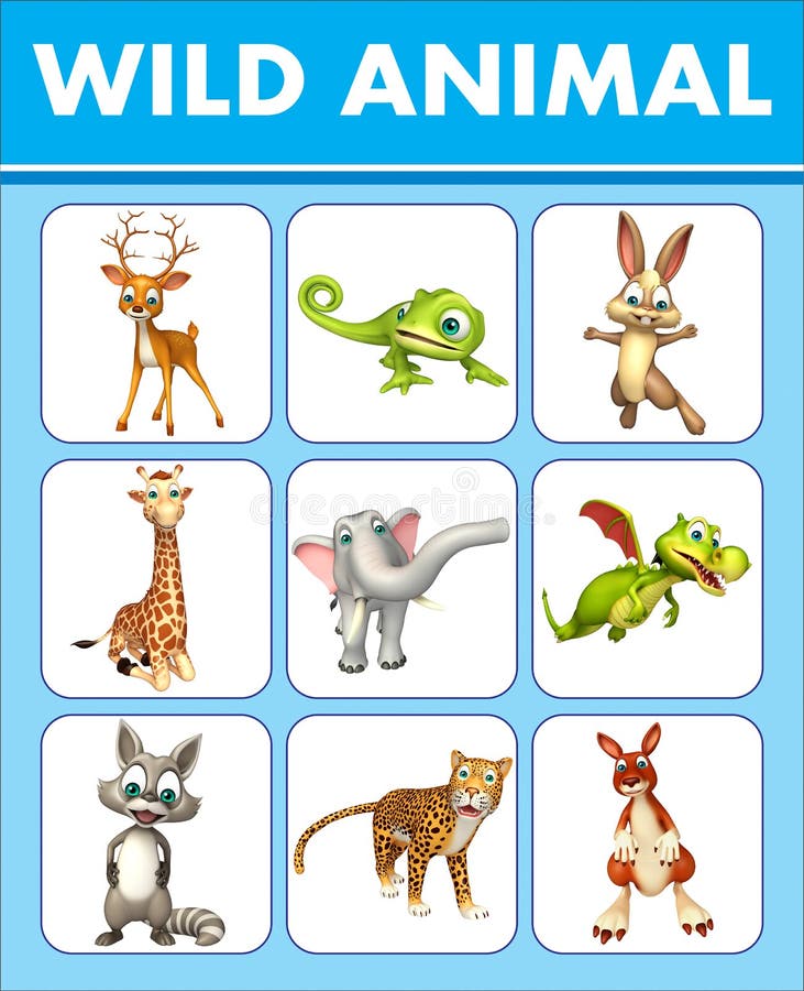 Wild animal chart stock illustration. Illustration of wild - 70015694