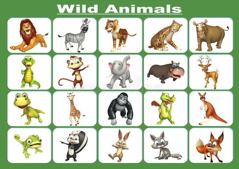 Wild animal chart stock illustration. Illustration of africa - 70015730