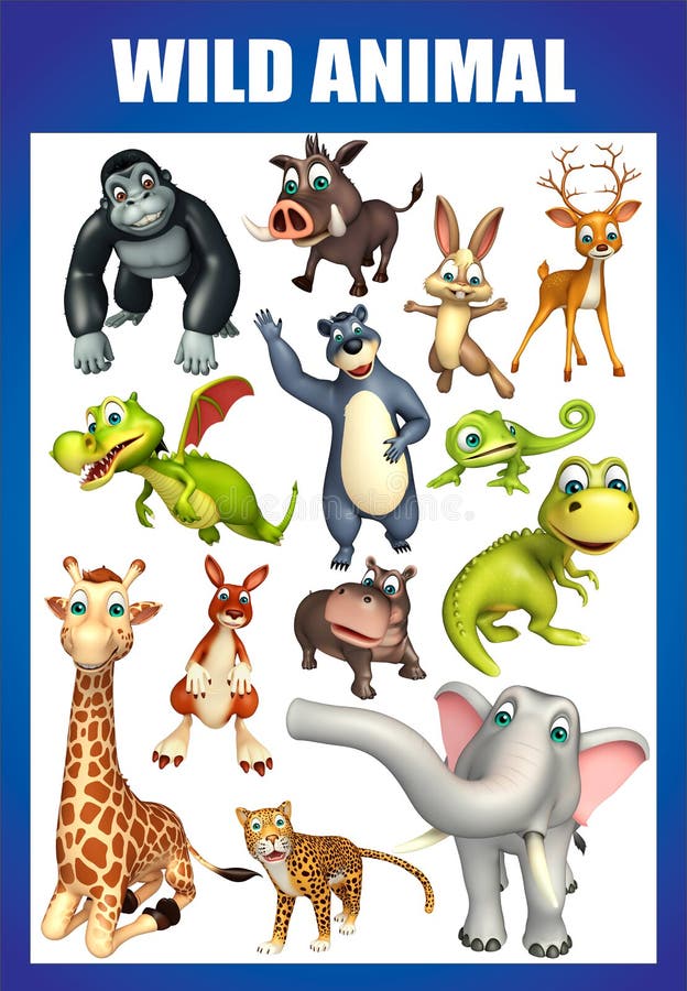 Wild animal chart stock illustration. Illustration of apes - 70022245