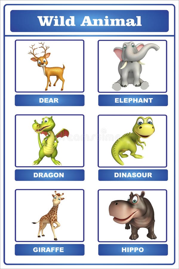 Wild animal chart stock illustration. Illustration of safari - 70064351