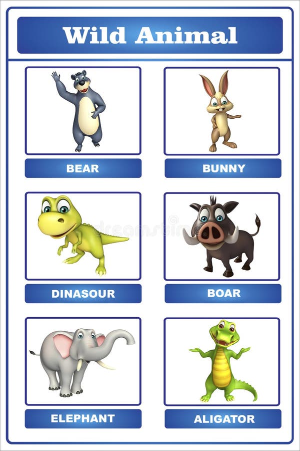 Wild animal chart stock illustration. Illustration of zoology - 70068290