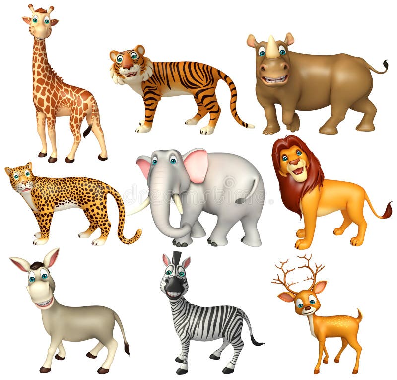 Wild animal collection stock illustration. Illustration of education ...