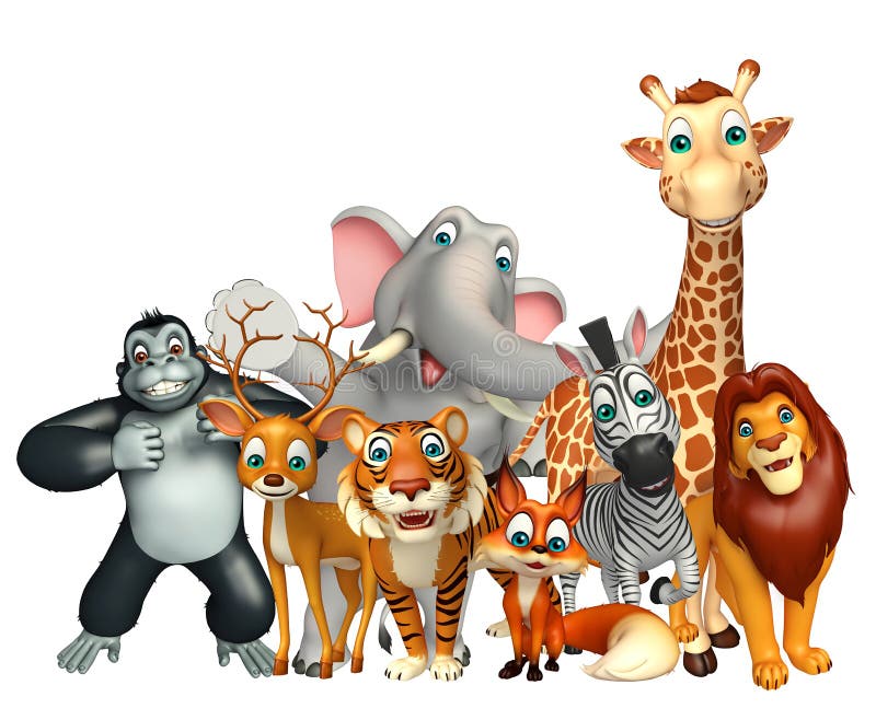 Wild animal collection stock illustration. Illustration of dear - 70023418